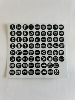 Sim Racing Wheel & Button Box 10mm Stickers - Fanatec/iRacing/Assetto ...