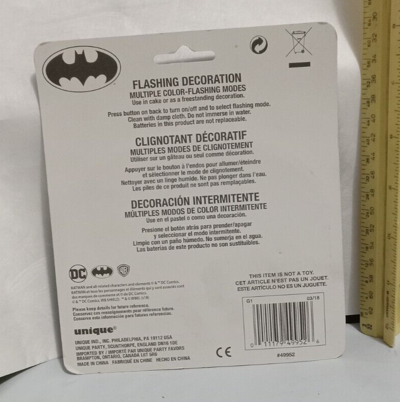 Batman Led Flashing Light-Up Decoration,Party Favor Cake Topper Hero DC ...