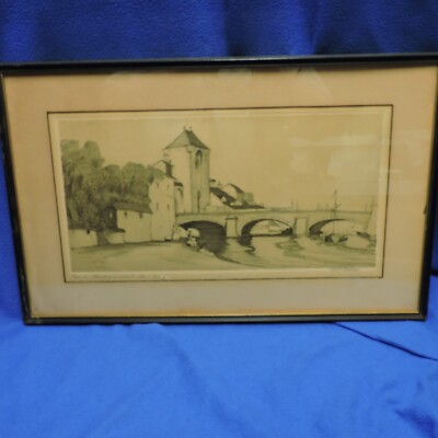 Vintage La Port de Bourgogne Moret France Print by Daniel Demarest | eBay