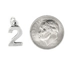 Sterling Silver Block Number 2 Two Charm or Pendant | eBay