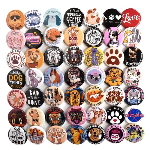 Funny Dog Lover Pin Badges 50 pc Bulk 32mm Wholesale Badge Lot | eBay