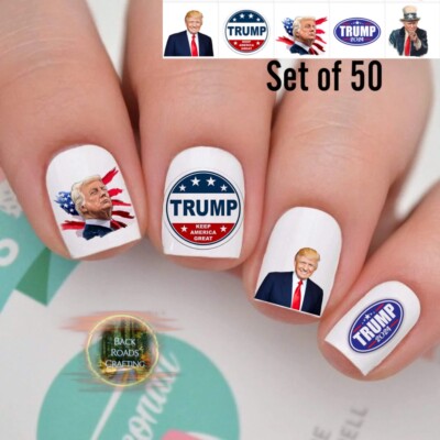Trump Waterslide Nail Art Decals Set of 50 Instructions Included ...