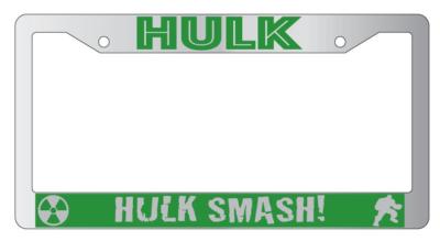 Hulk Chrome License Plate Frame Marvel | eBay