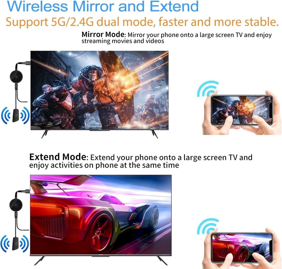 Wifi Wireless HDMI Mirror Screen Display Airplay Adapter Miracast ...