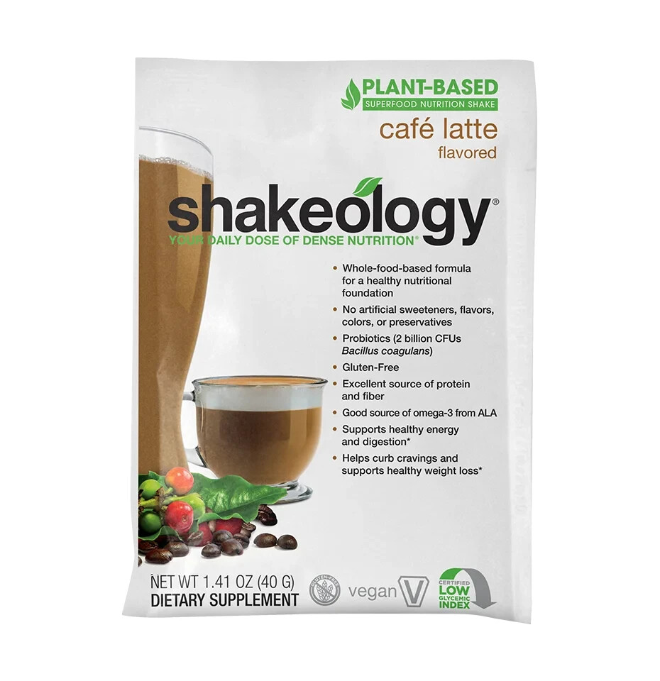 Shakeology Cáfe Latte Plant-Based Vegan 24 Single-Serve Packets-FREE ...