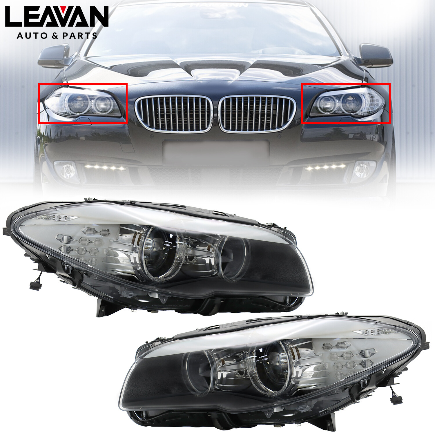 For 2011-2013 BMW 5 Series F10 Xenon Headlight Pair LH&RH Side W/O ...