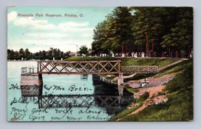 Riverside Park Reservoir FINDLAY Ohio Antique Postcard 1907 | eBay