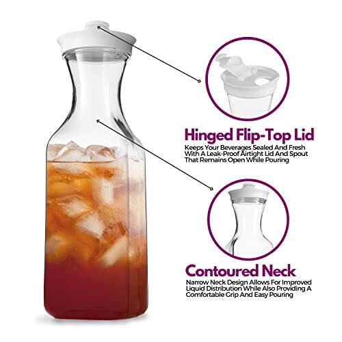 Plastic Water Pitcher With Lid 3pack 50 Oz Square Carafe Pitchers For ...