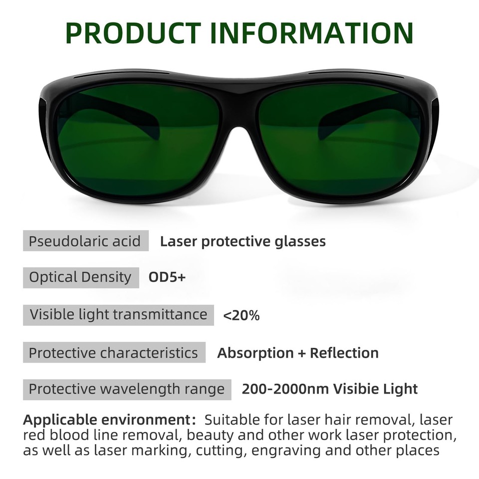 Wrap-Around Laser Safety Glasses 200nm-2000nm Protective Goggles OD5+ For Tat | eBay
