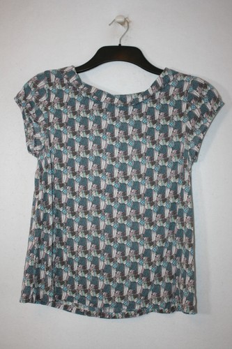 SIZE 10 WHITE STUFF BLUE PATTERNED MODAL FABRIC TOP 8359 | eBay