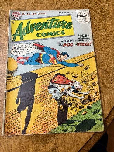 Adventure Comics 214 Krypto DC Golden Age Superboy 1955 Rare Super Hero ...