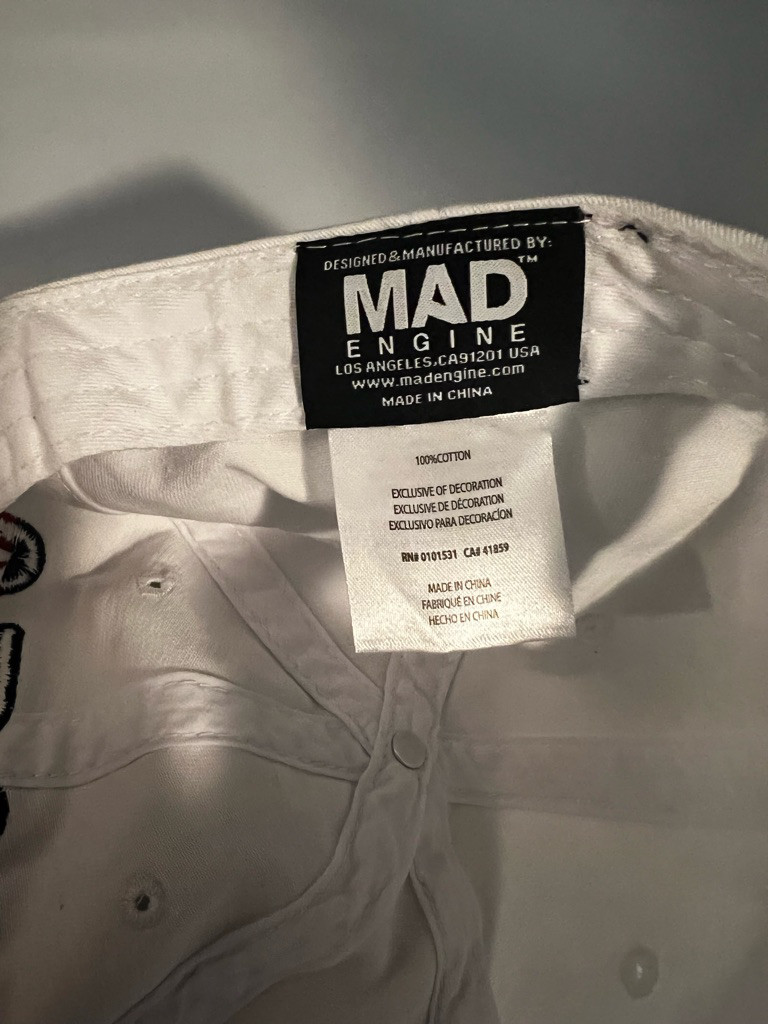 NASA mad engine worm logo embroidered white hat - Gem