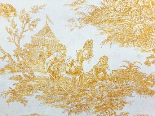 108" Wide Olivier Thevenon Ivory Yellow Toile Historic D' Eau ...