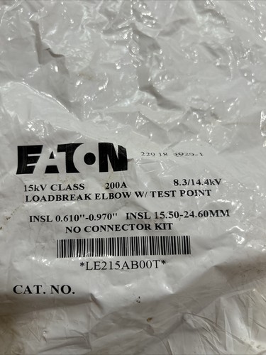 EATON Cooper Power Loadbreak Elbow Connector LE215AB06T Class 200A 15 ...