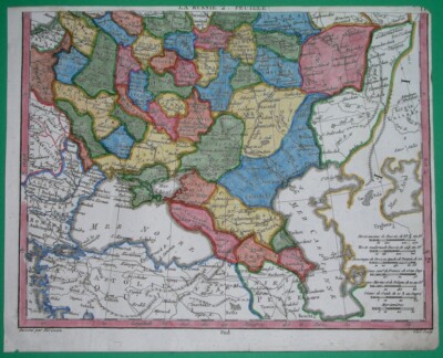 1821 RARE ORIGINAL MAP LITHUANIA UKRAINE RUSSIA BELARUS MOSCOW KIEV ...