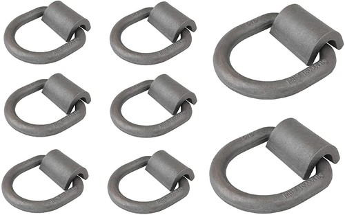 Set of 8 Weld-on 5/8" Forged D-Rings for Trailer, Truck Tie-Down Ring ...