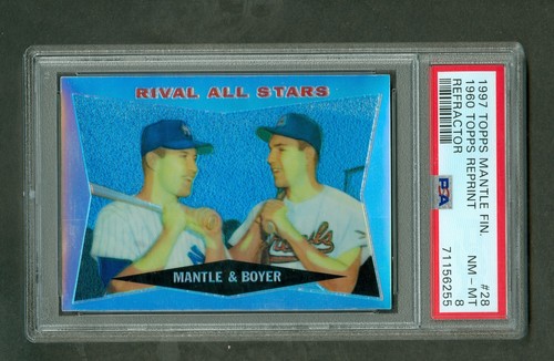 Mickey Mantle 97 Finest Reprints #28 1960 Topps Boyer Refractor WO ...