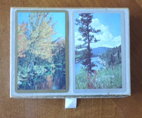 VINTAGE CONGRESS PLAYING CARDS DOUBLE DECKS FEATURING TREES COMPLETE ...