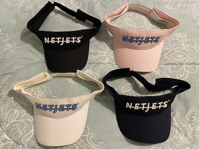 NetJets Raised Letter Embroidered Golf Sun Visor Caps - New - 4 Colors ...