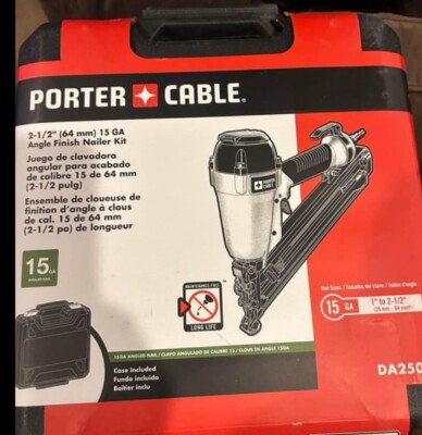 Porter Cable 15 GA. ANGLE FINISH NAILER DA250C DA250 with Case New In ...