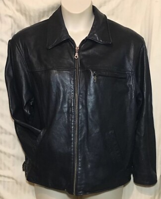 Georgetown Leather Design Black Leather Biker Jacket Lined - Women’s Sz ...