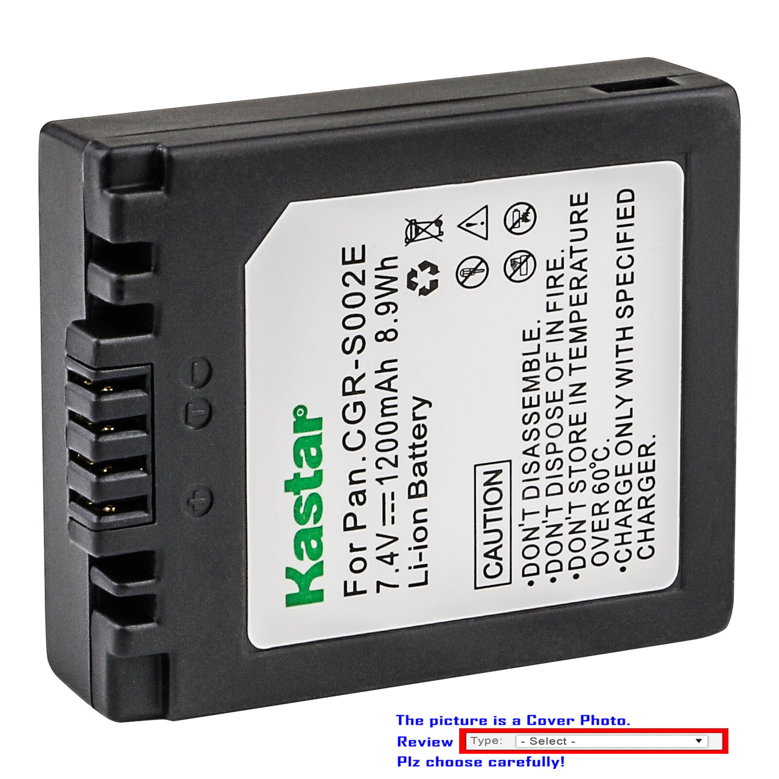 Kastar Replacement Battery for Panasonic CGR-S002 CGR-S002A CGR-S002E ...