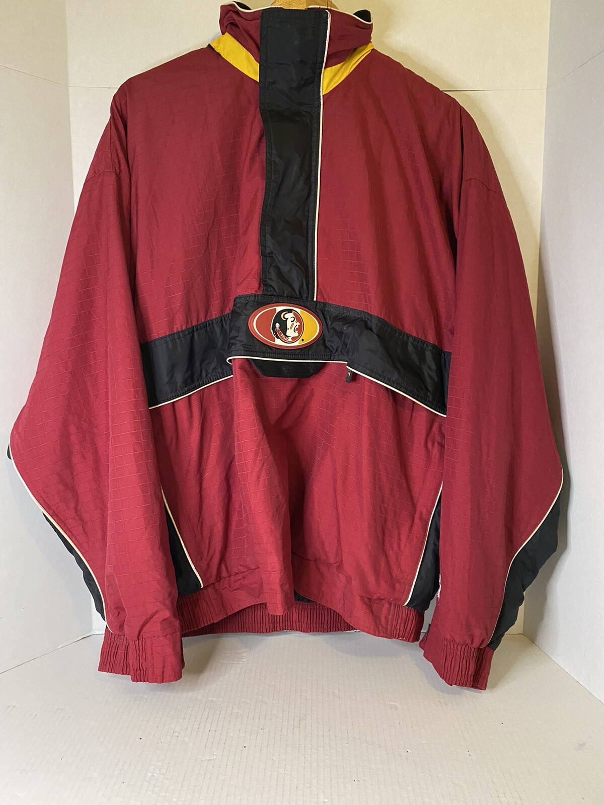 Vintage Starter Florida State Mens Large Windbreaker Hooded Jacket 1/4 ...