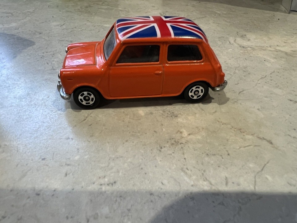 1970's Tomica BLMC Mini Cooper S Mk III No. F8 Orange w/ Great Britain ...