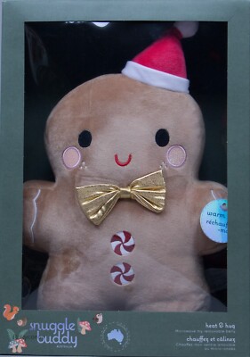 Snuggle Buddy Australia Christmas Gingerbread Man Plush Heat & Hug NIB ...