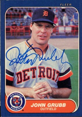 1986 Fleer JOHN JOHNNY GRUBB Signed Card autograph AUTO TIGERS | eBay