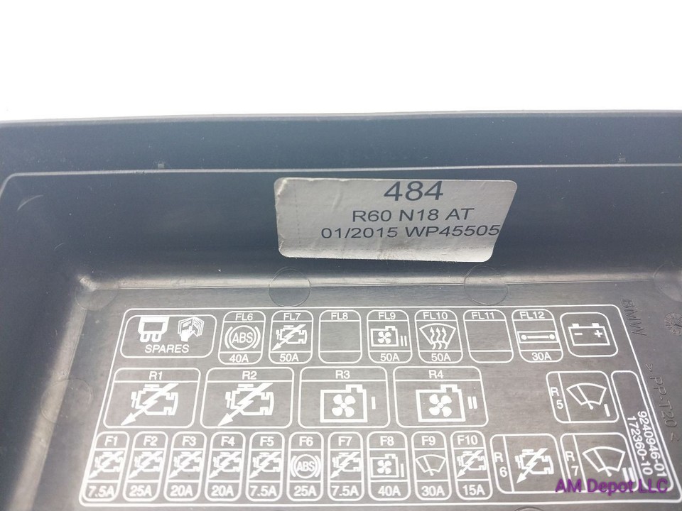 2012 Mini Cooper S R56 R57 R55 R58 R59 R60 Engine Bay Fuse Box Cover ...