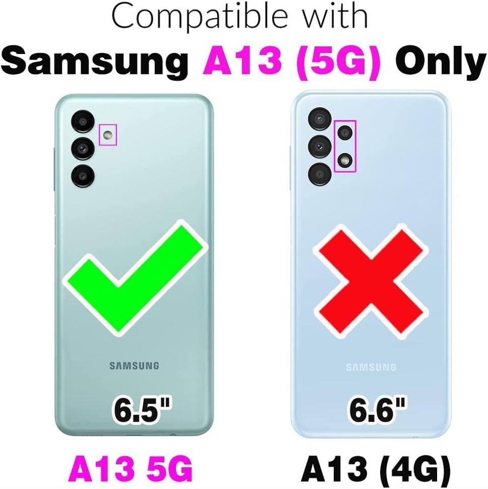 Phone Case for Samsung Galaxy A13 5G Wallet Cover with Tempered Glass ...