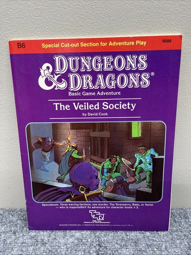 Dungeons & Dragons The Veiled Society B6 1984 TSR | eBay