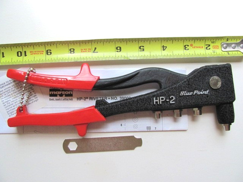 BLUE POINT-MARSON KLIK FAST HP-2, RIVET GUN, RIVETER, COMPLETE, NEW NO ...