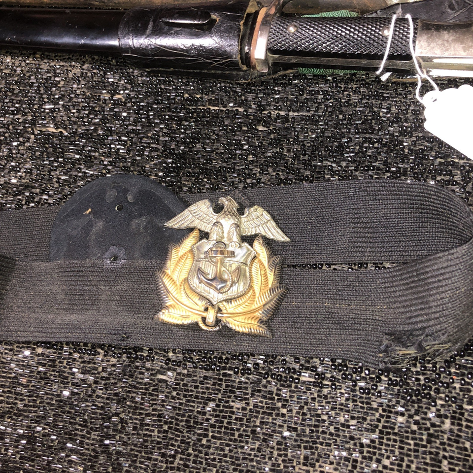 WW2 Merchant Marine Officers Cap Badge-(Sterling Silver & 120 10K ...