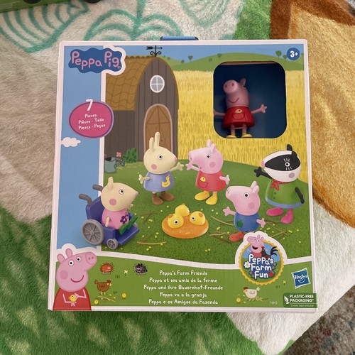 Peppa Pig Farm Fun Mrs Badger & Chicks 7 Pc PlaySet Hasbro NEW In Box ...