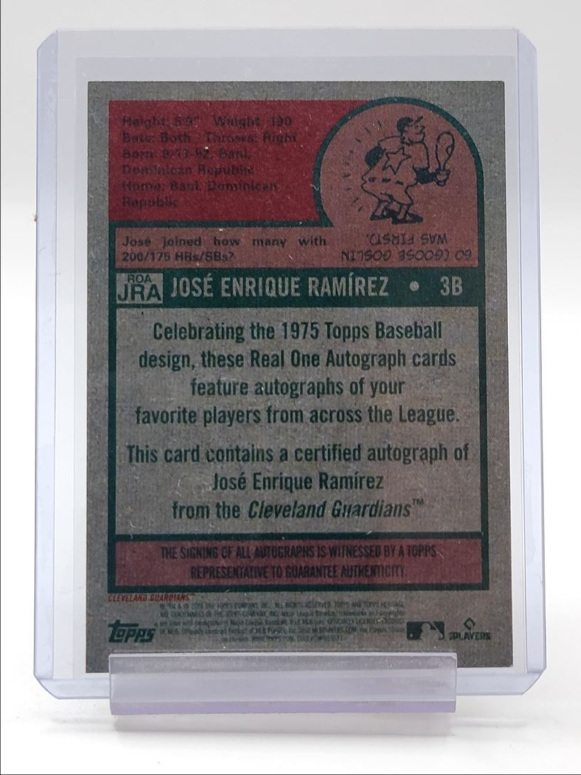 JOSE RAMIREZ 2024 TOPPS HERITAGE REAL ONE RED INK AUTOGRAPH AUTO /75 ...