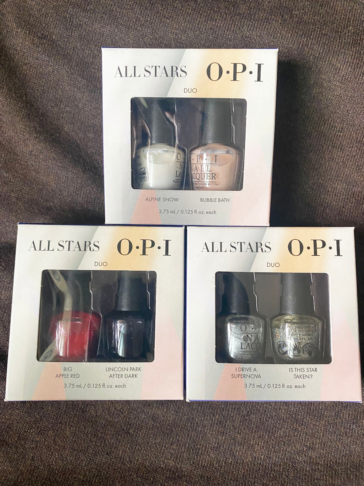 Set of 3 OPI All Stars Mini Nail Lacquer Polish Duo L00 S86 N25 W42 G40 ...