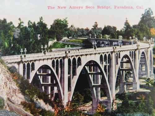 The New Arroyo Seco Bridge Pasadena CA Divided Back Vintage Postcard | eBay