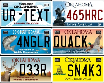 Custom Oklahoma REFLECTIVE License Plate Tag Reproduction, Many Styles ...