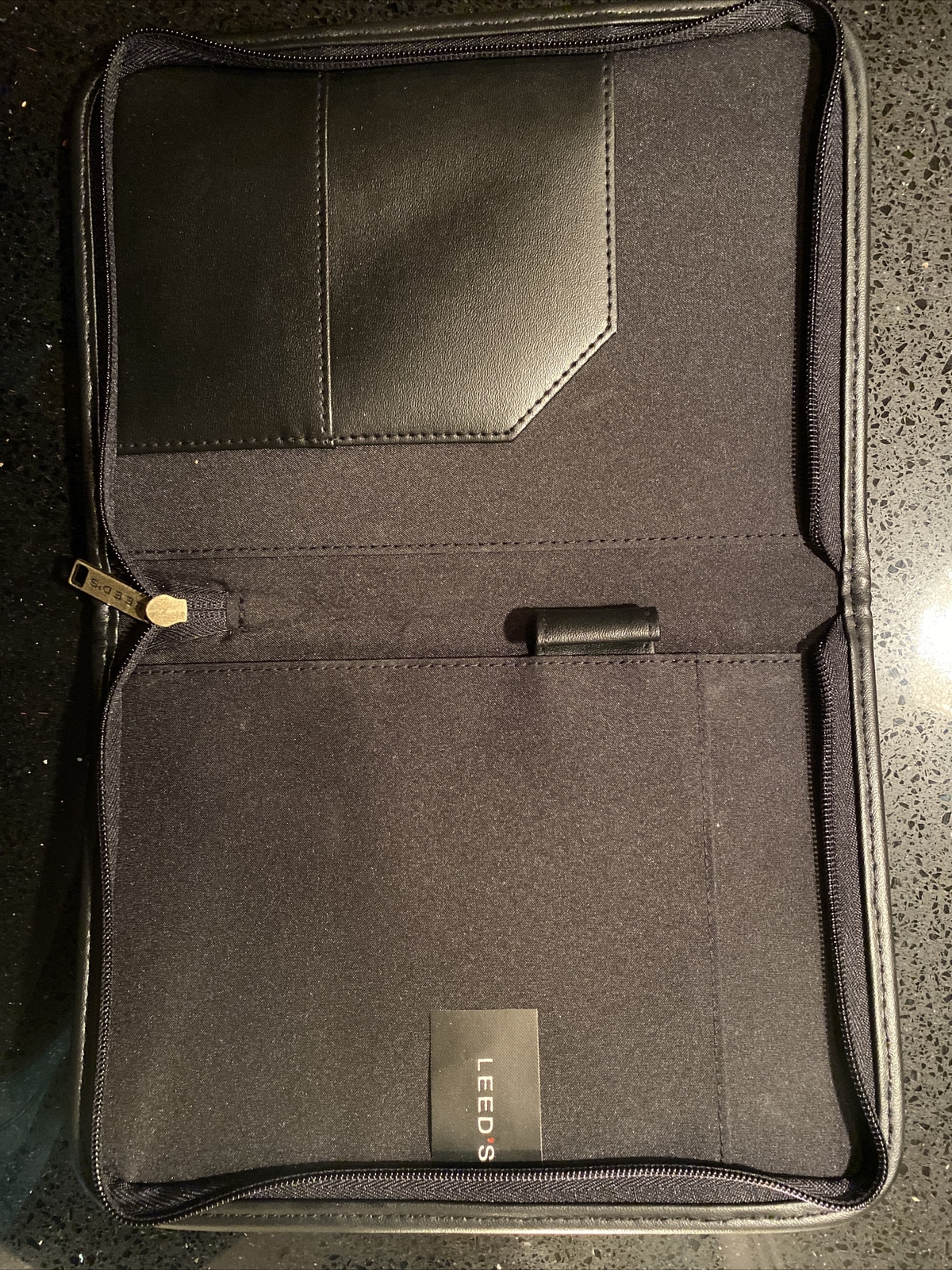 Merck Zip Canvas Portfolio Pad Folio Embroidered Notepad Business 6” X ...