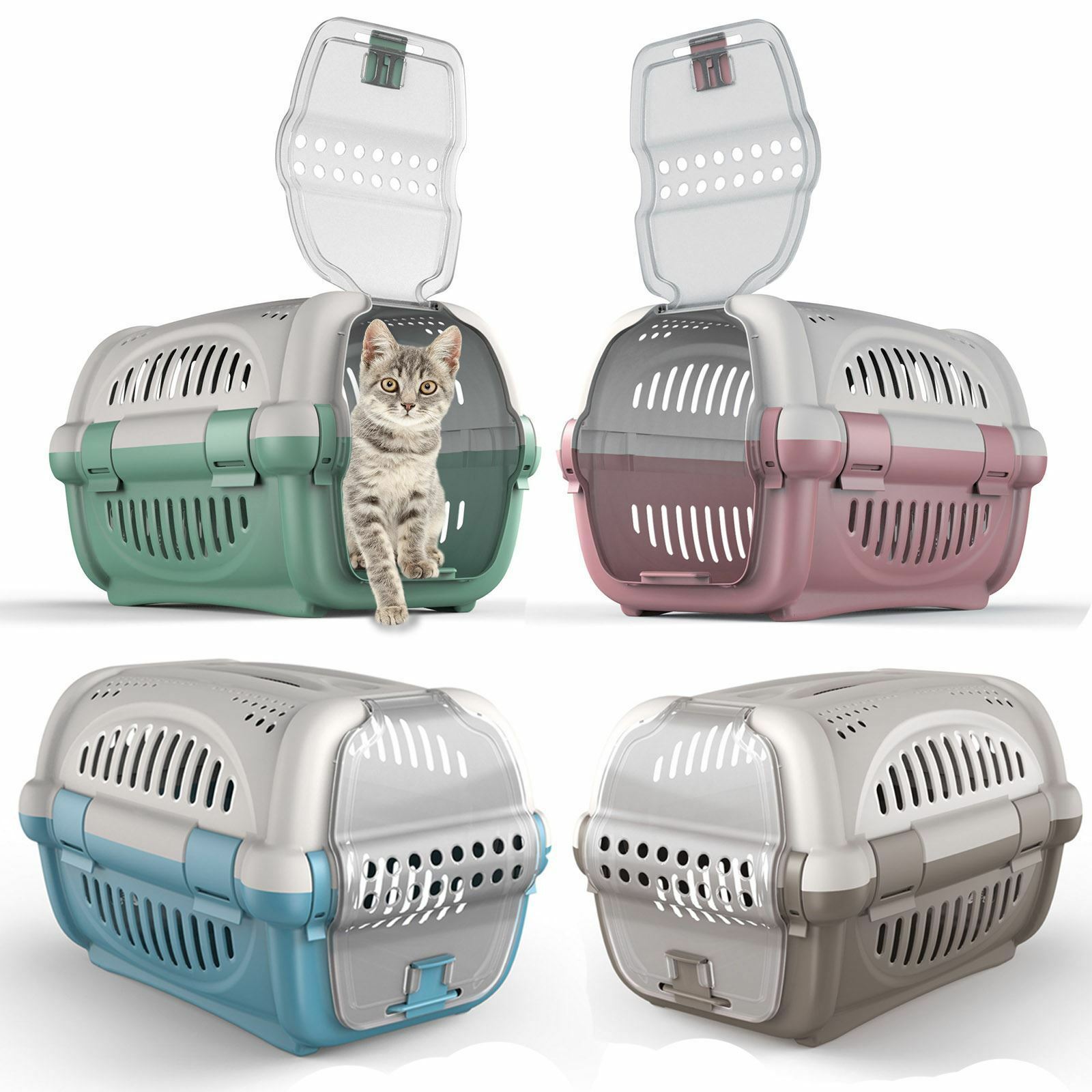 Large Cat Carrier Box Puppy Portable Pet Transporter Cage Vet Safe ...