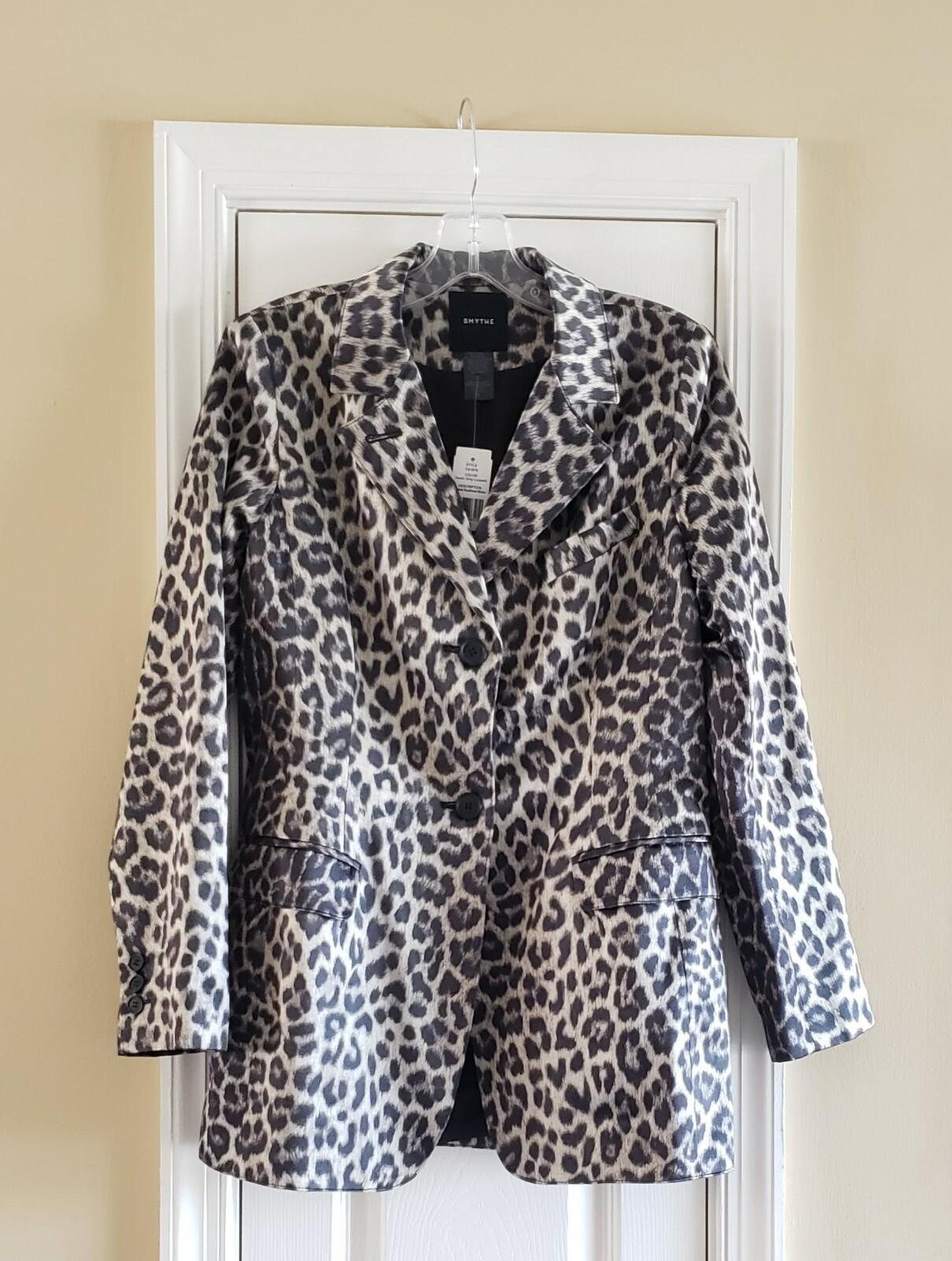 $695 Smythe Sateen Leopard Print Boyfriend Blazer (Size 6) | eBay