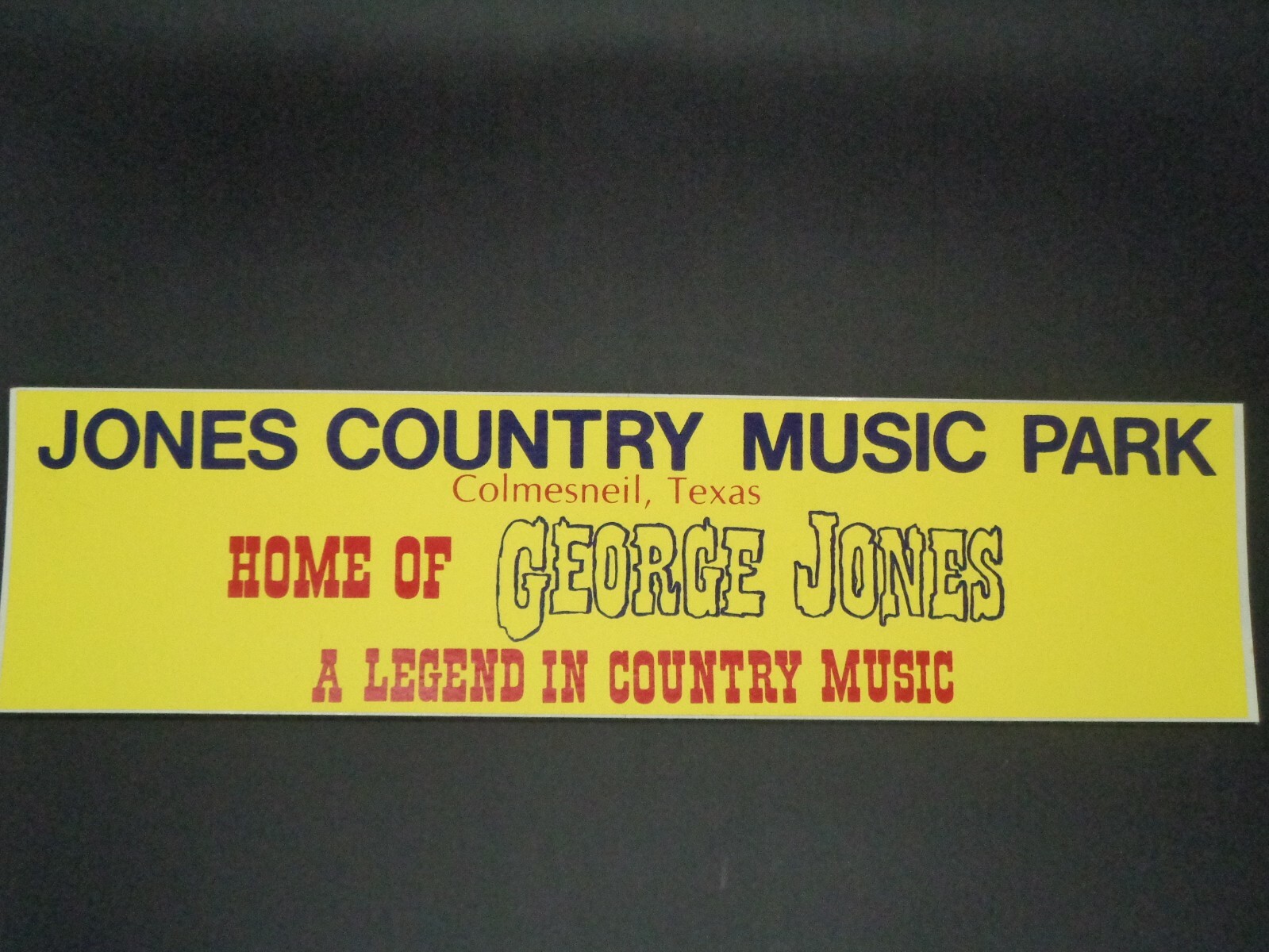 Vintage George Jones Jones Country Bumper sticker Souvenir 1984 NOS 5 ...
