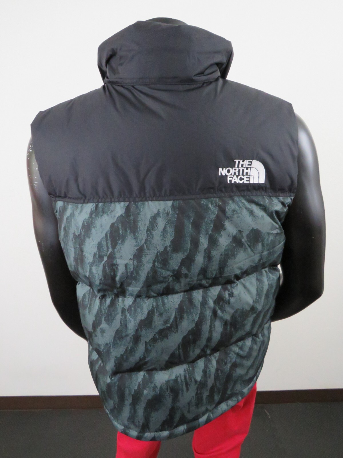 Mens The North Face Print Nuptse 700-Down Insulated FZ Puffer Vest ...