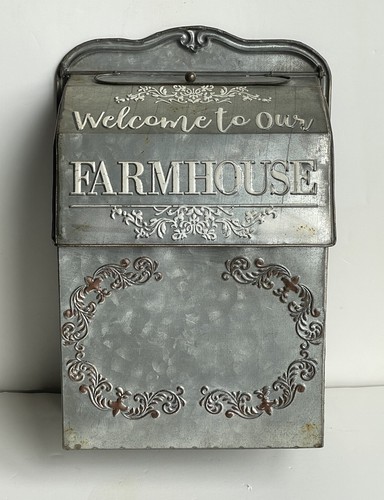 Mailbox Wall Mount Metal Letter Box Farmhouse Vintage Embossed Rustic ...