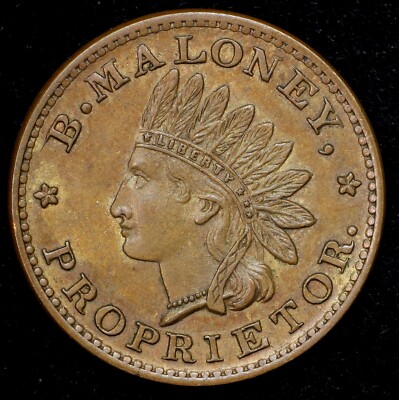 1863 New York City, NY B. Maloney Proprietor National Civil War Token ...