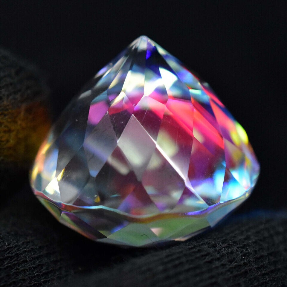 250 Ct Natural Rainbow Color Round Cut Mystic Topaz Loose Certified ...
