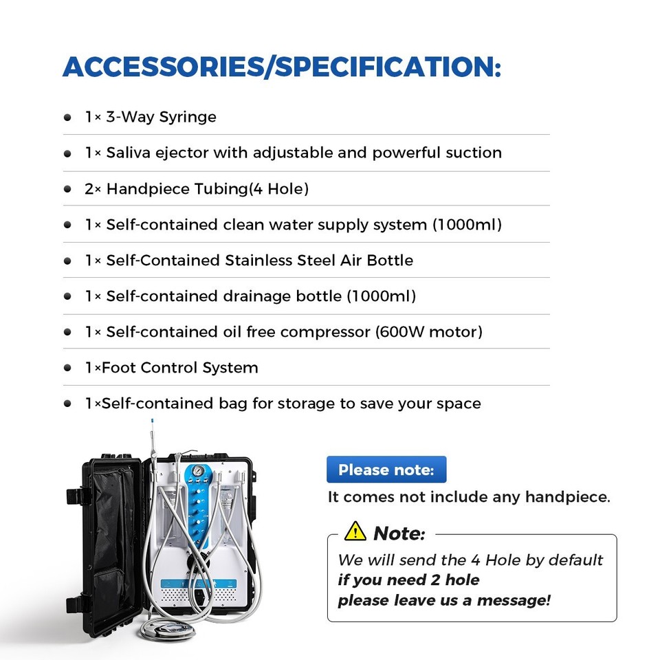 Portable Dental Mobile Delivery Unit System Air Compressor 3-Way ...
