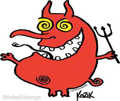 Wiggly Devil STICKER Decal Kozik Poster Artist KZ45 | eBay